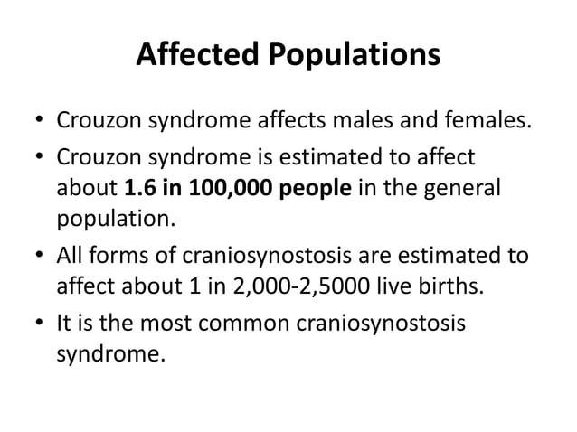 Crouzon syndrome | PPTX | Ear, Nose and Throat Conditions | Diseases ...