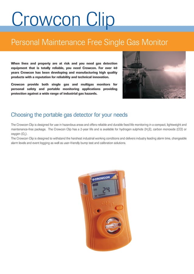 Crowcon Clip Portable Gas Detector | PDF