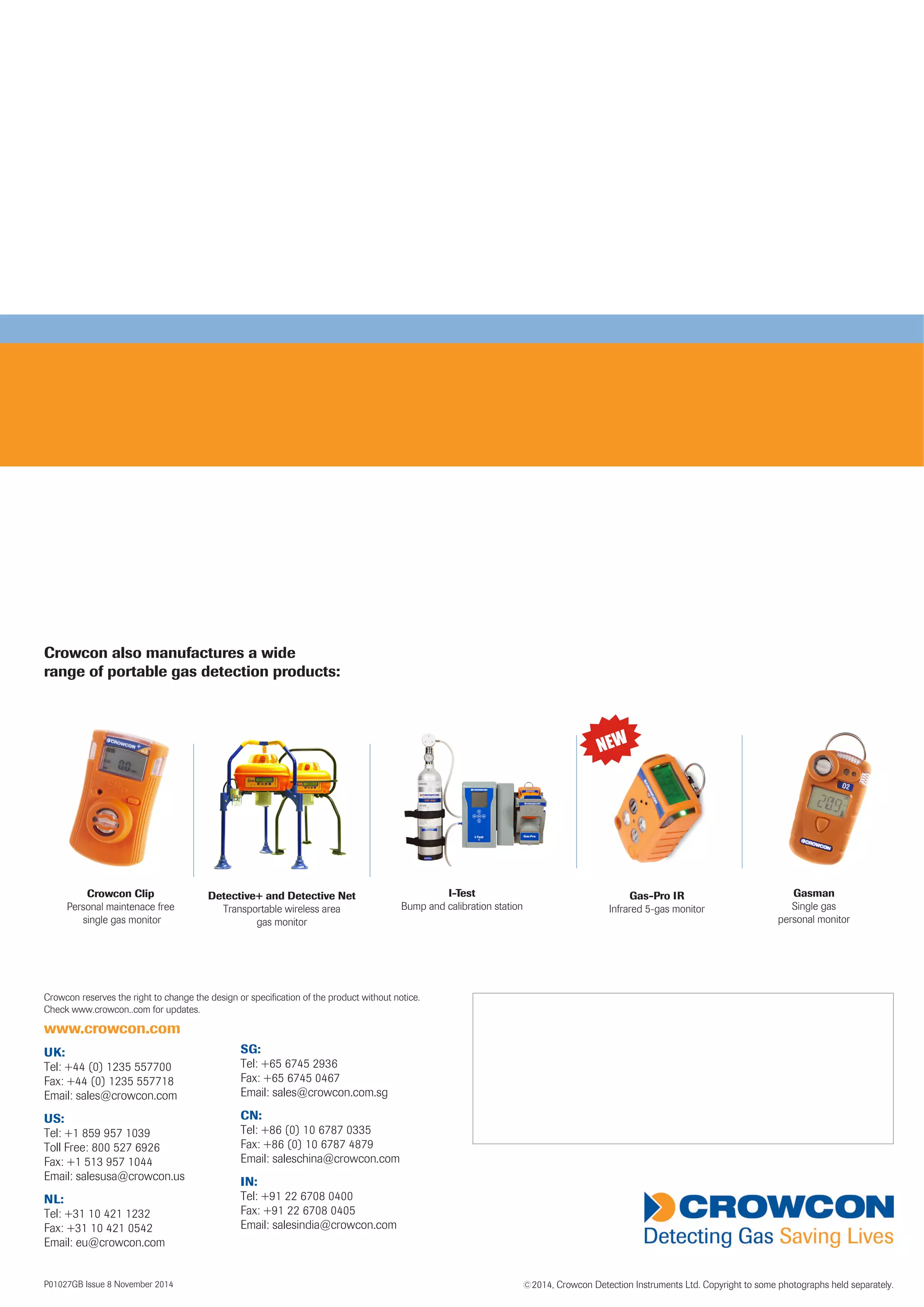 Crowcon Fixed Gas Detectors Product Brochure | PDF