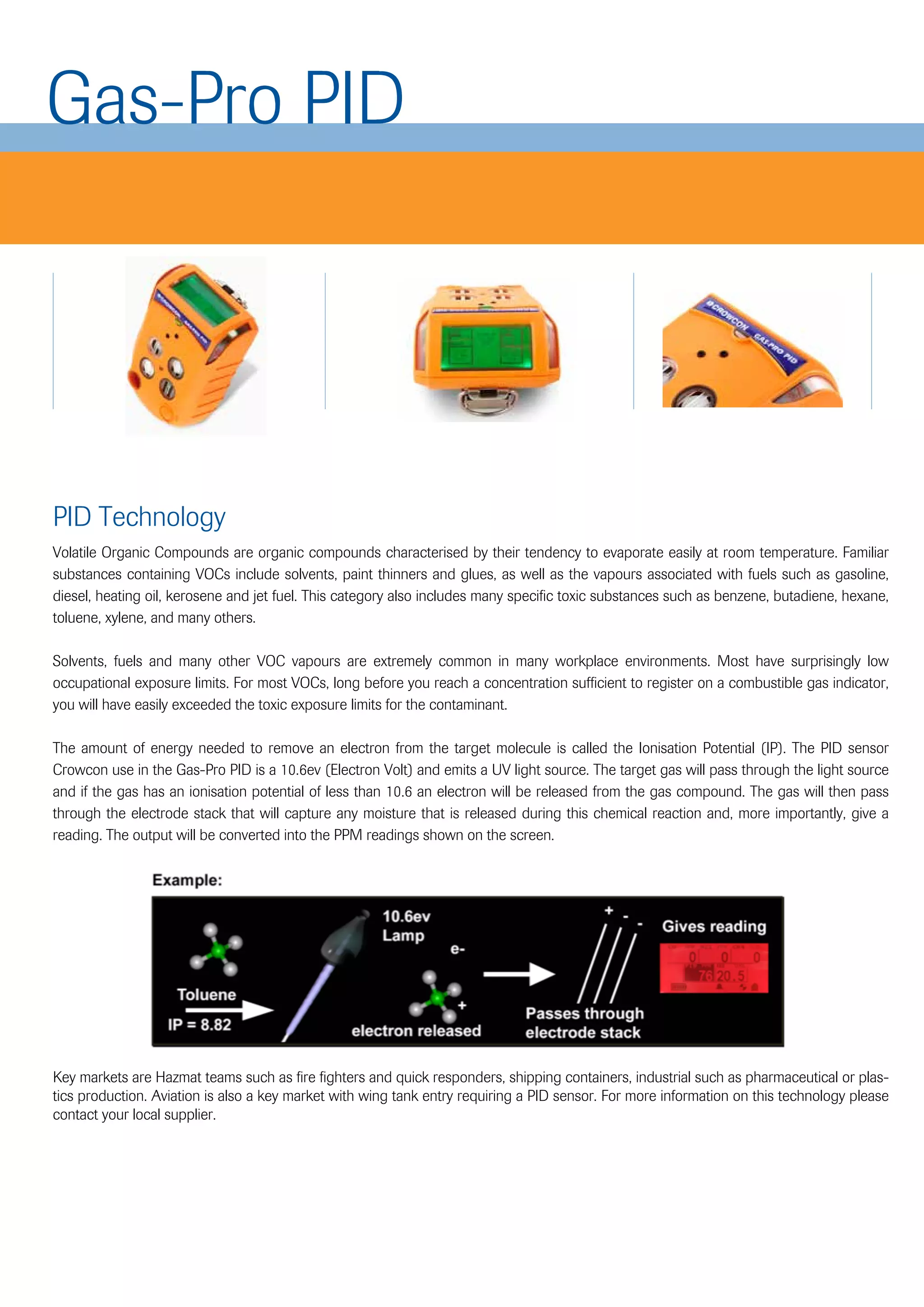 Crowcon Gas-Pro PID Portable Gas Detector | PDF