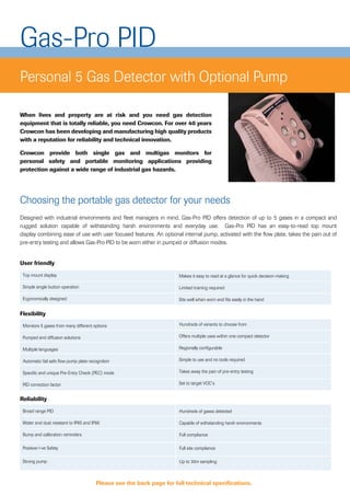 Crowcon Gas-Pro PID Portable Gas Detector | PDF