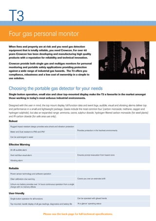 Crowcon Tetra 3 (T3) Portable Gas Detector | PDF