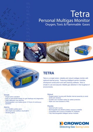 Crowcon Tetra Portable Gas Detector - Spec Sheet | PDF
