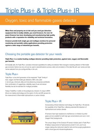 Crowcon Triple Plus+ Portable Gas Detector - Spec Sheet | PDF
