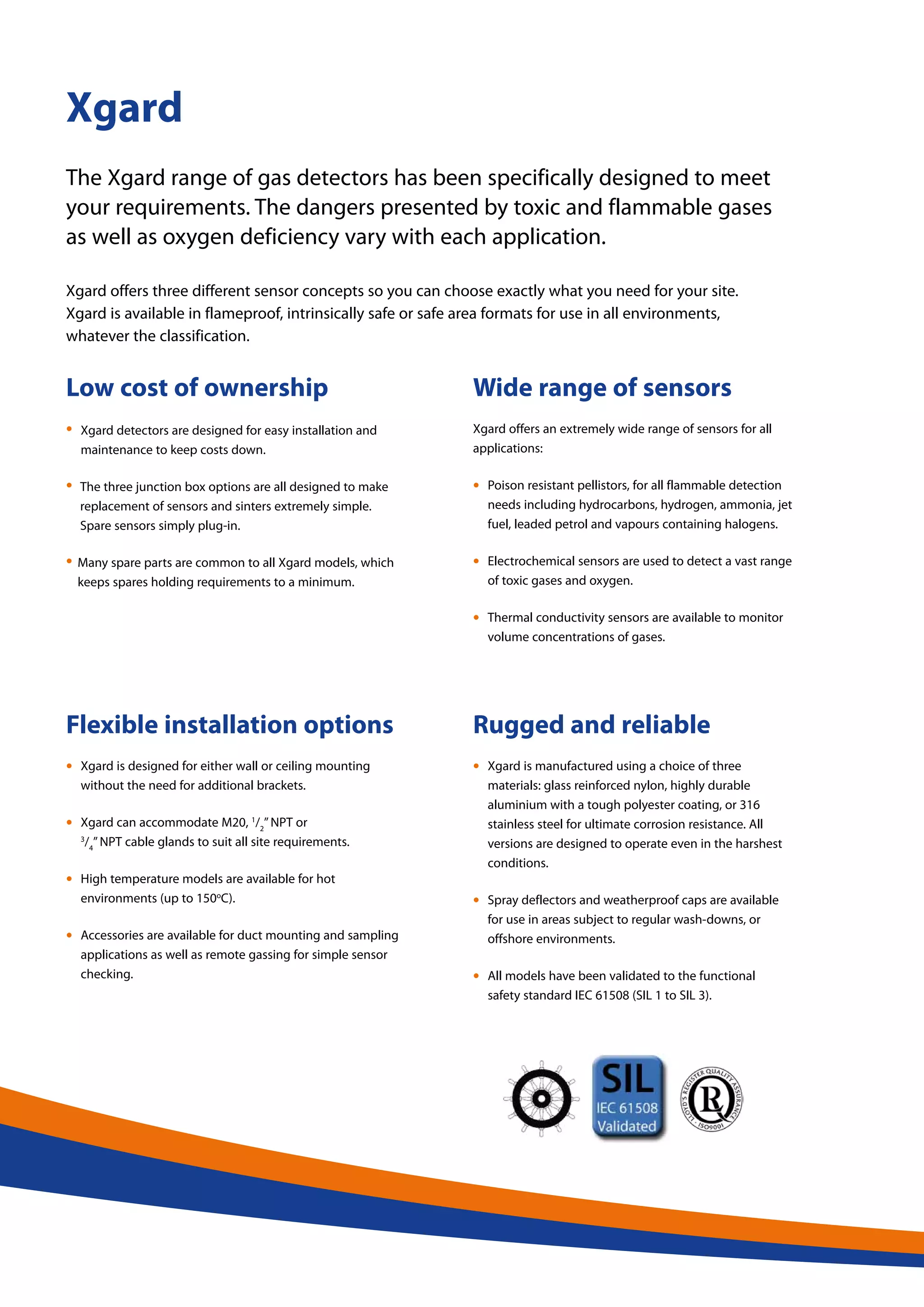 Crowcon Xgard Type 2 Fixed Gas Detector - Spec Sheet | PDF