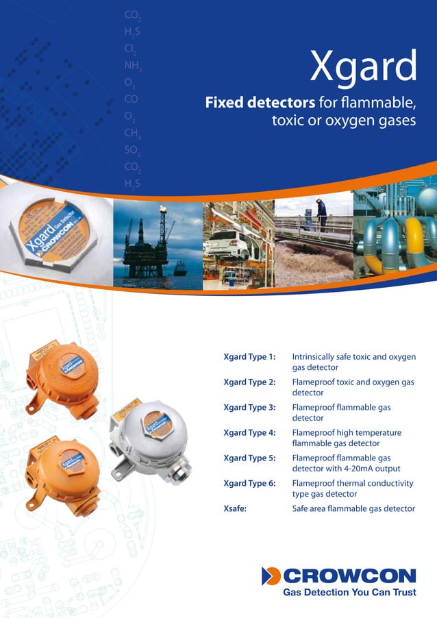 Crowcon Xgard Type 3, Type 4 & Type 5 Fixed Gas Detectors - Spec Sheet ...