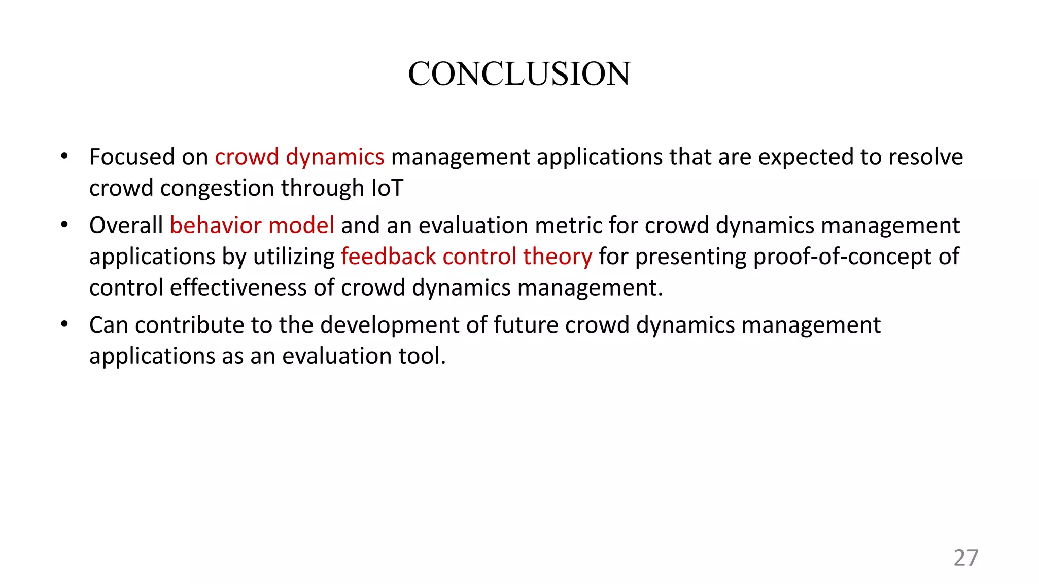Crowd dynamics management in IOT system | PPTX | Computer Software and Applications | Computing