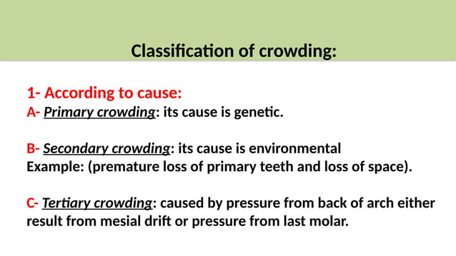 crowding of teeth .pptx management of crowding | PPTX