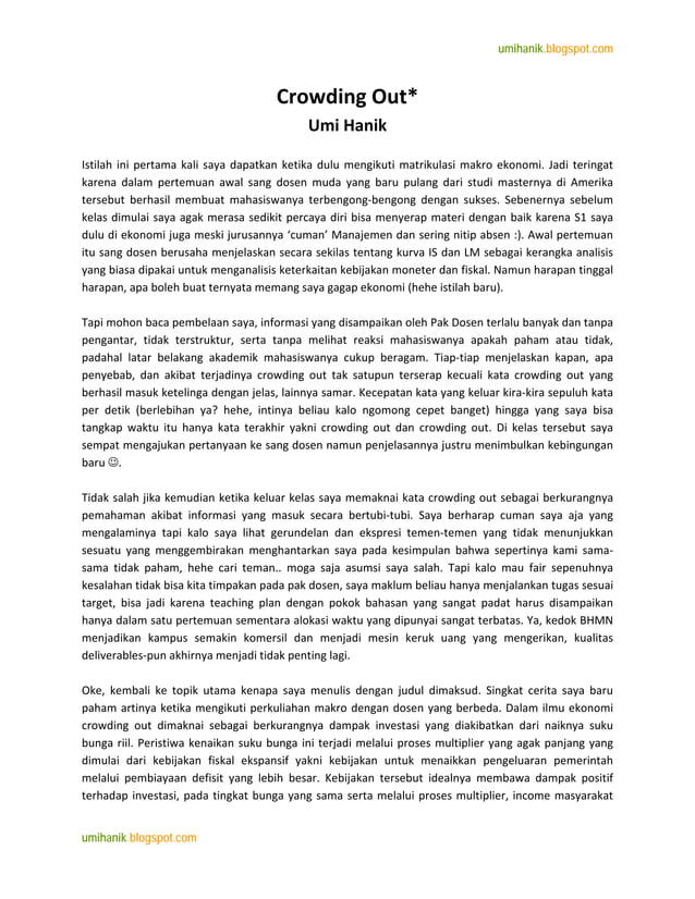 Crowding out umi hanik | PDF