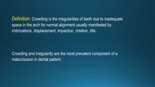 crowding and its management presentation | PPTX