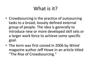 Crowd sourcing and disaster management | PPTX