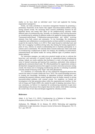 Crowdsourcing as a problem solving strategy | PDF