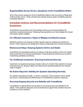 Crowd Strike\Windows Update Issue: Overview and Current Status | PDF