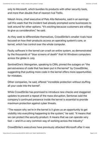 CrowdStrike hits out at rivals’ ‘shady’ attacks after global IT outage ...