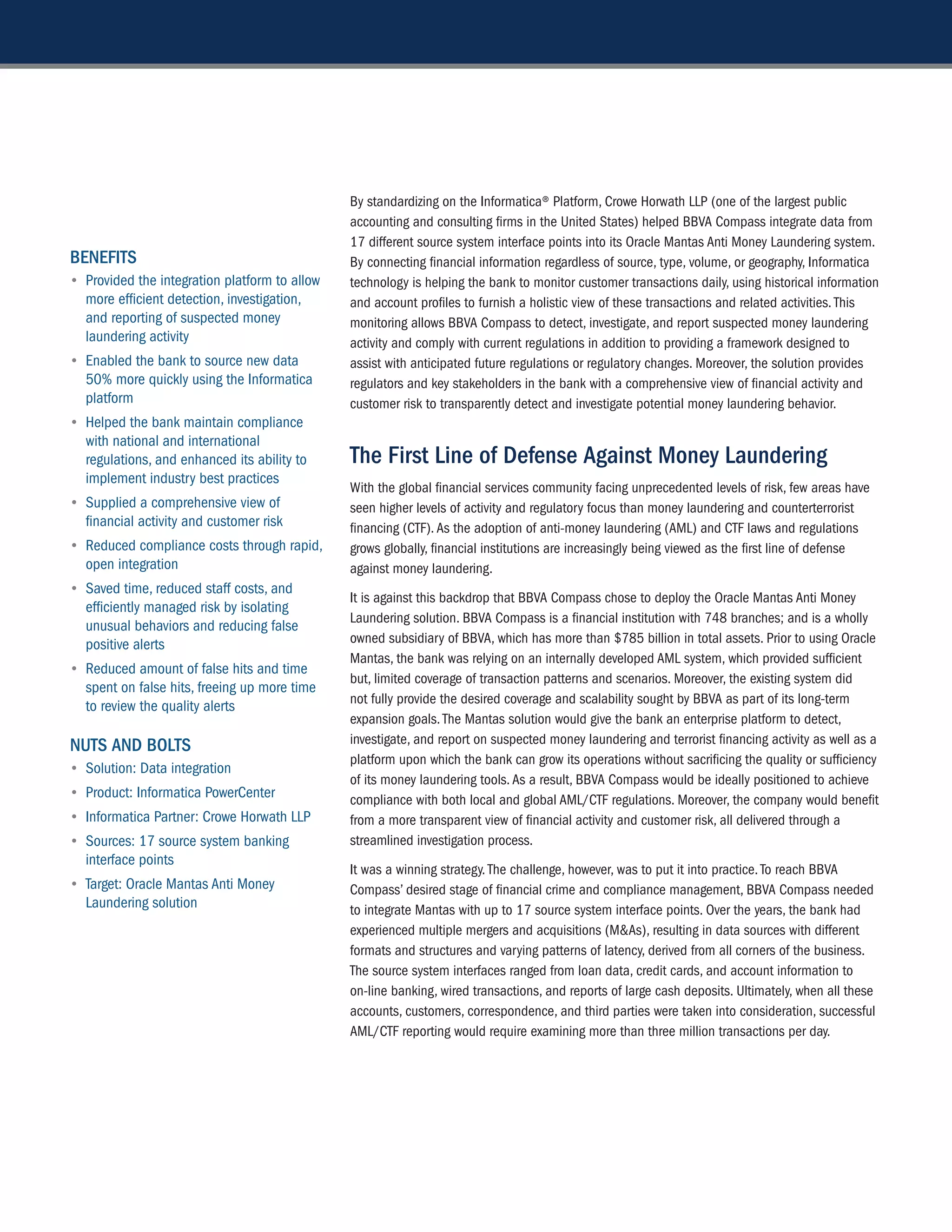 Crowe AML Success Story | PDF