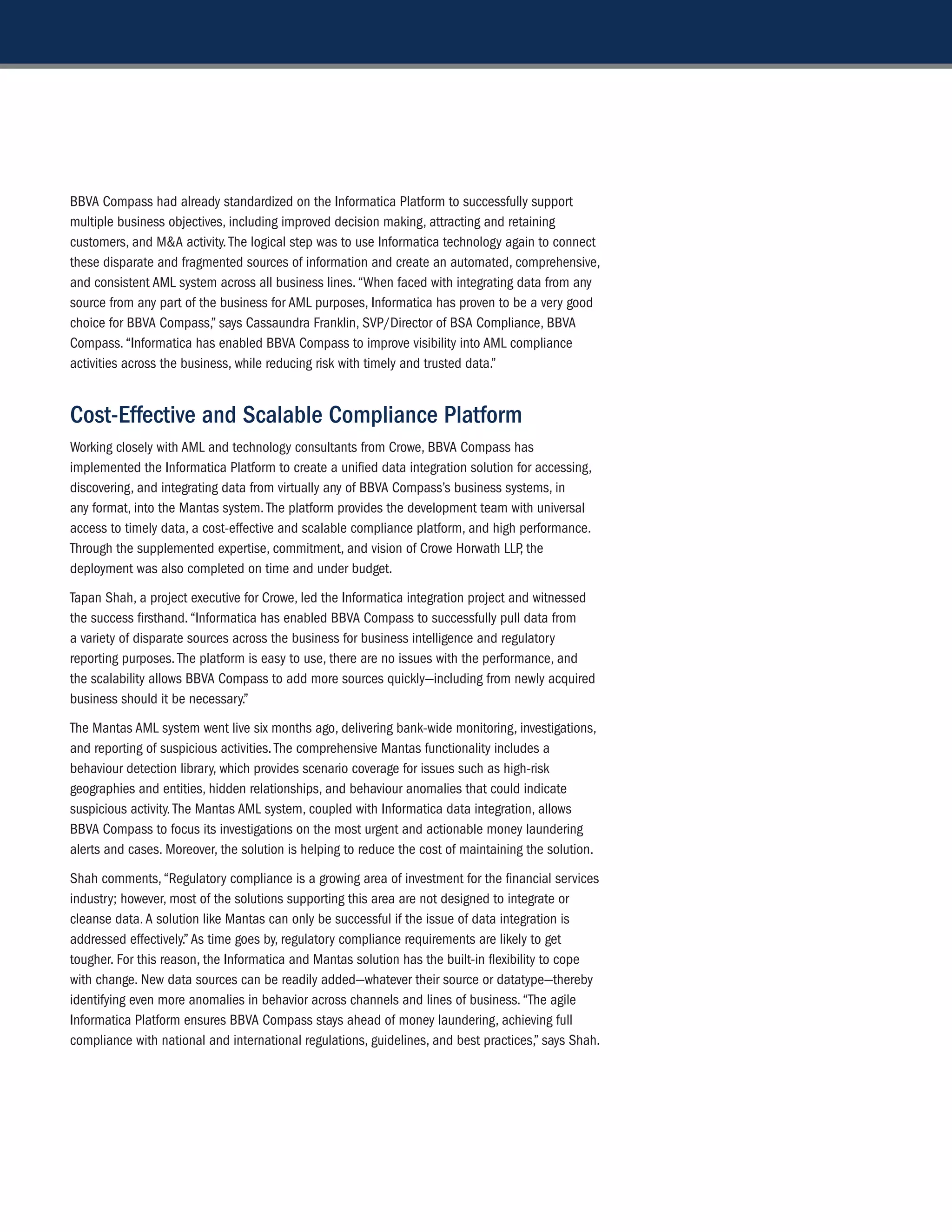 Crowe AML Success Story | PDF