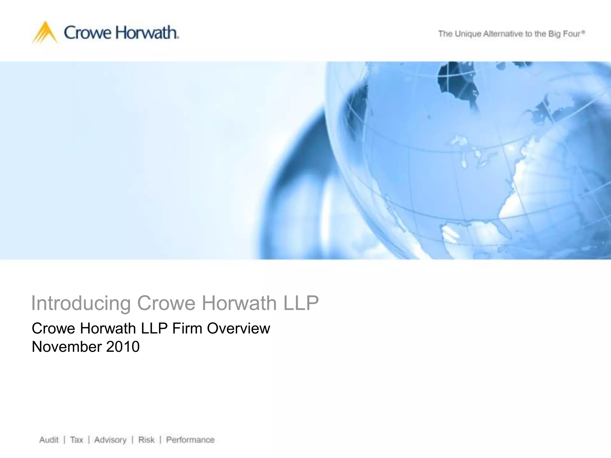 Crowe Horwath Overview 0811 | PPTX