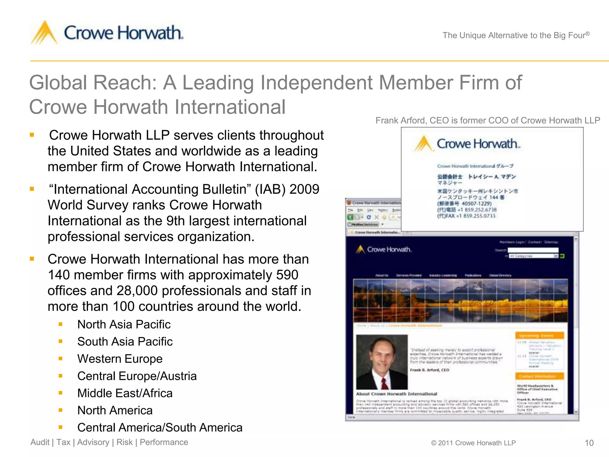 Crowe Horwath Overview 0811 | PPTX