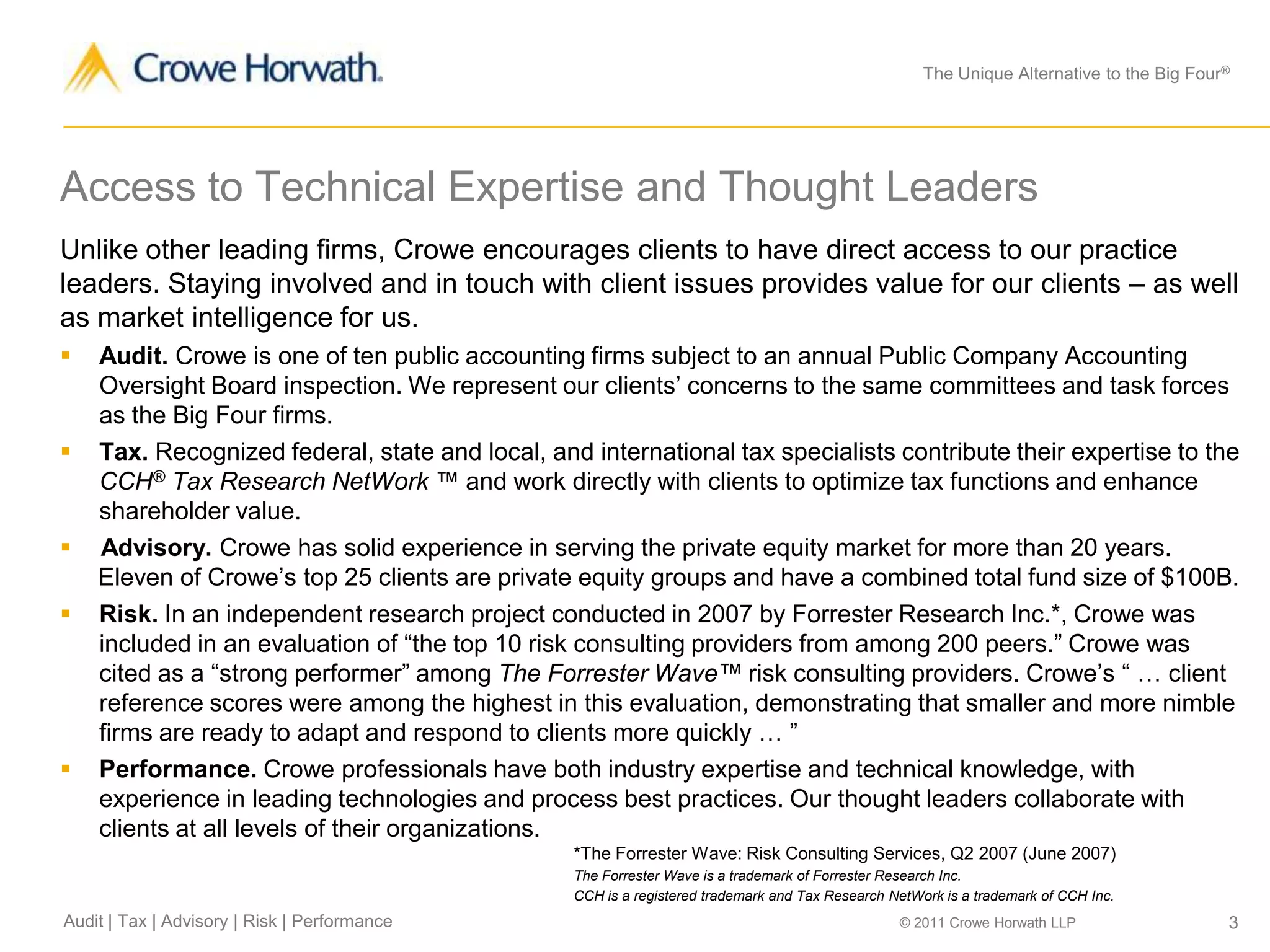 Crowe Horwath Overview 0811 | PPTX