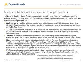 Crowe Horwath Overview 0811 | PPTX