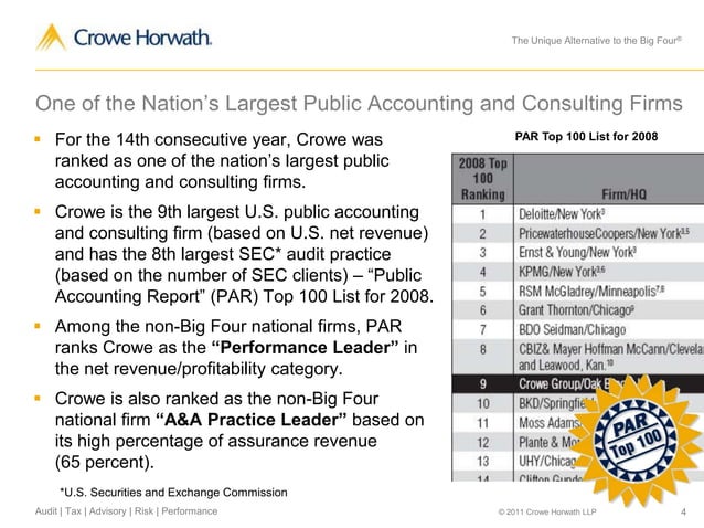 Crowe Horwath Overview 0811 | PPTX