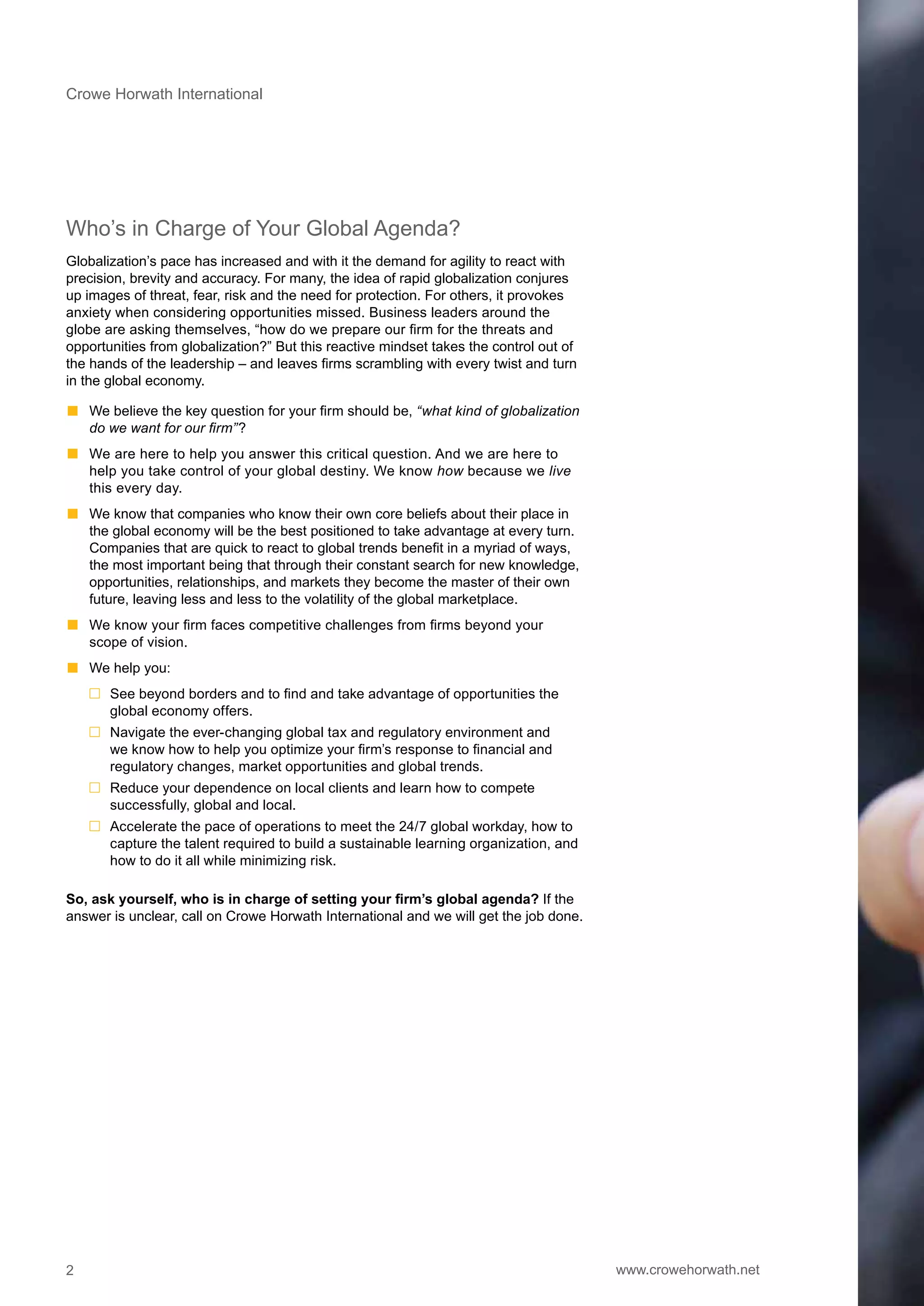 Crowe horwath we are here to help you get to there | PDF