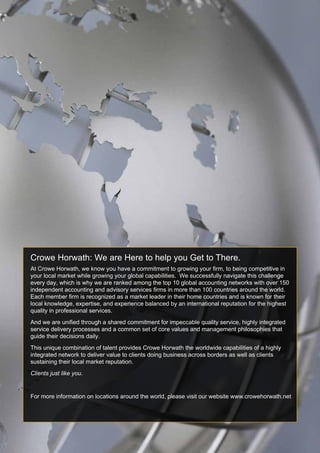 Crowe horwath we are here to help you get to there | PDF