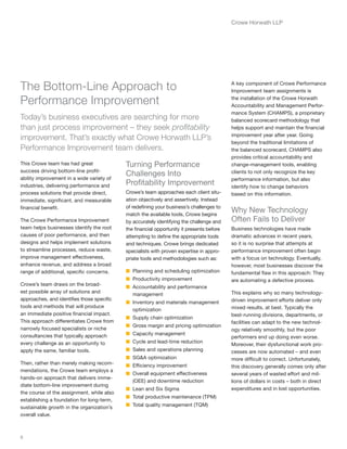 Crowe Performance Improvement Brochure | PDF