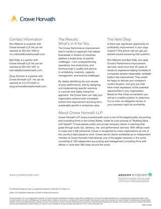 Crowe Performance Improvement Brochure | PDF