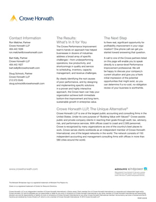 Crowe Performance Improvement Brochure | PDF