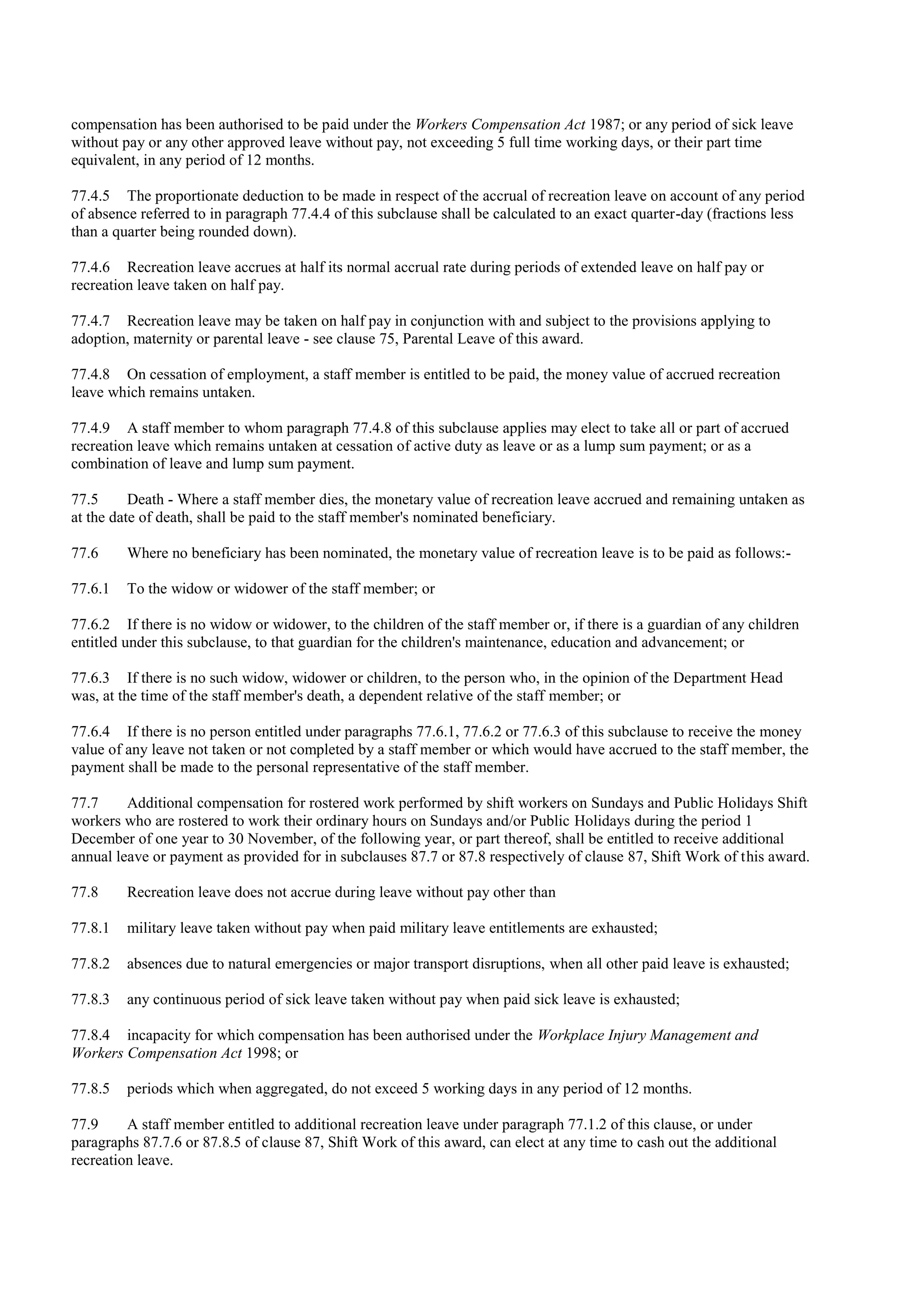 Crown employees conditions of employment award 2009 | PDF