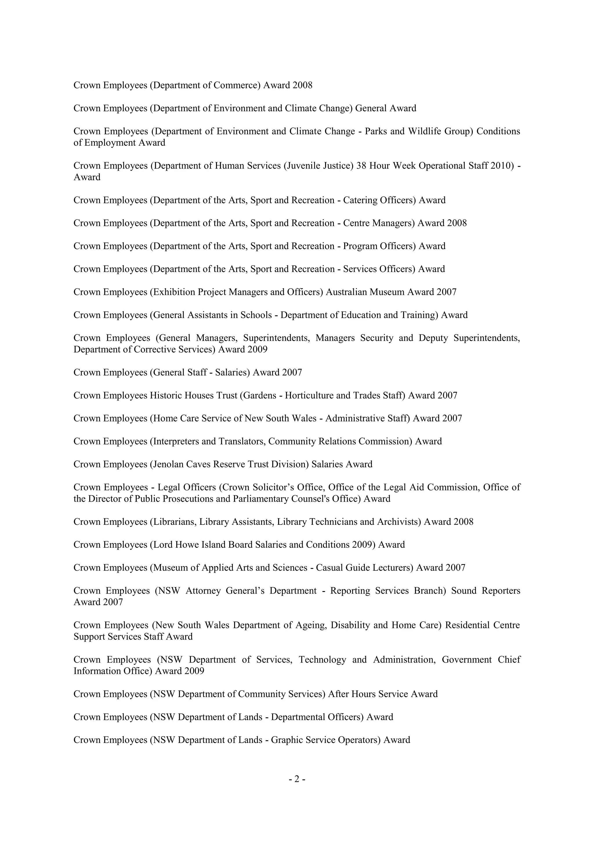 Crown Employees Salaries Award | PDF