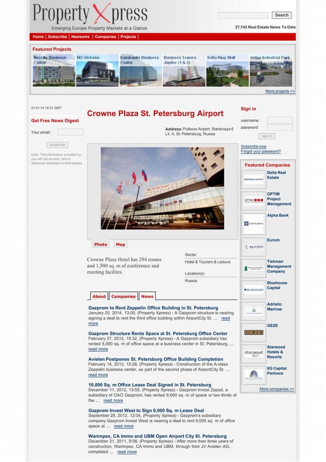 Crowne Plaza St. Petersburg Airport – Property Xpress (PropertyXpress ...