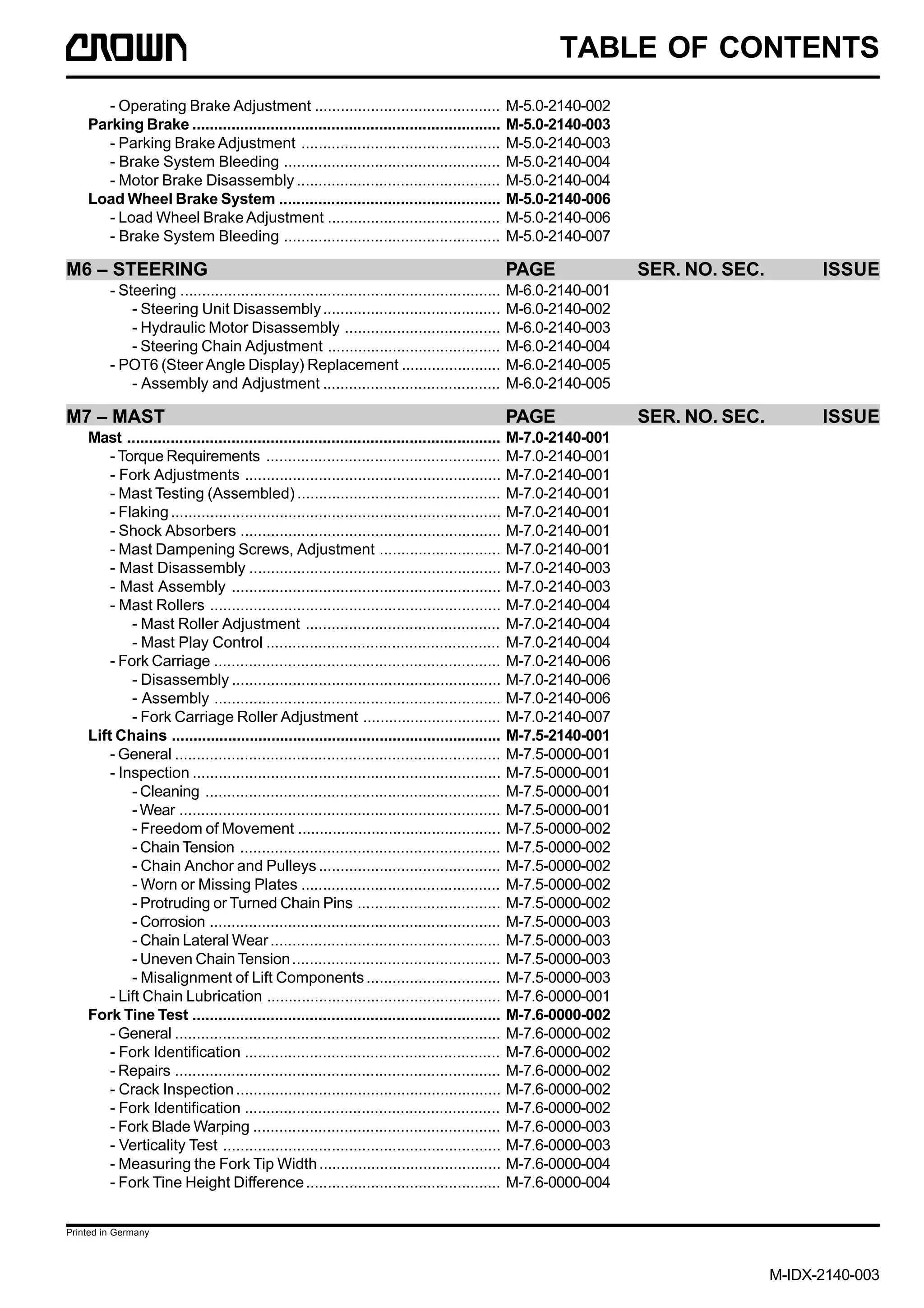 Crown esr4000 series forklift service repair manual | PDF