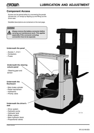 Crown esr4000 series forklift service repair manual | PDF