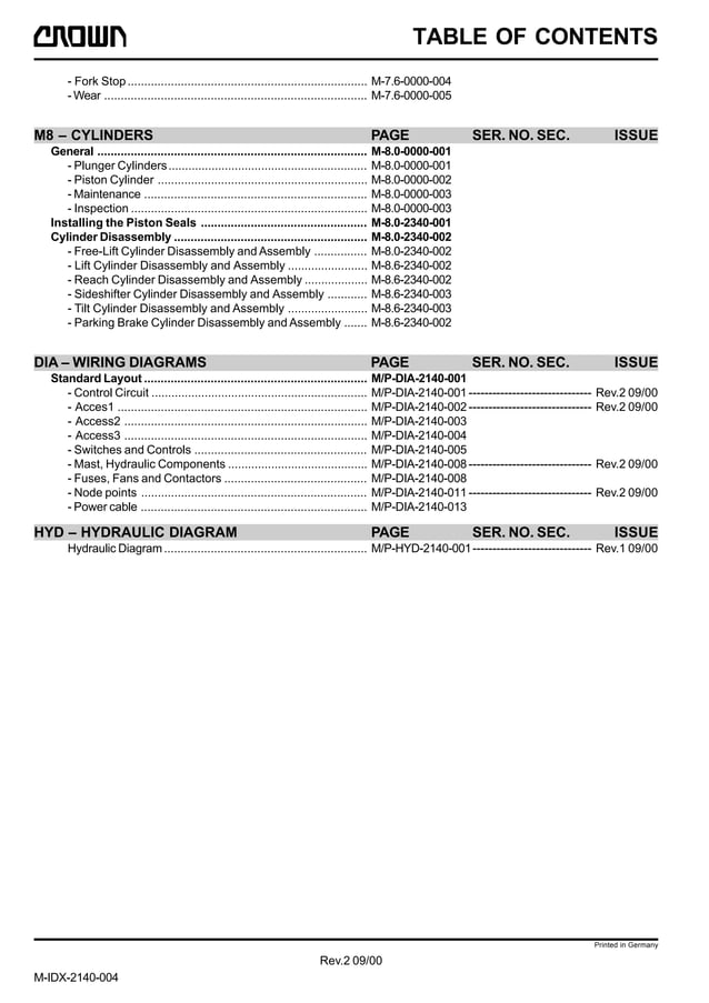 Crown esr4000 series forklift service repair manual | PDF | Commercial ...