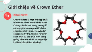 Crown Ethers in supramolecular chemistry | PPTX