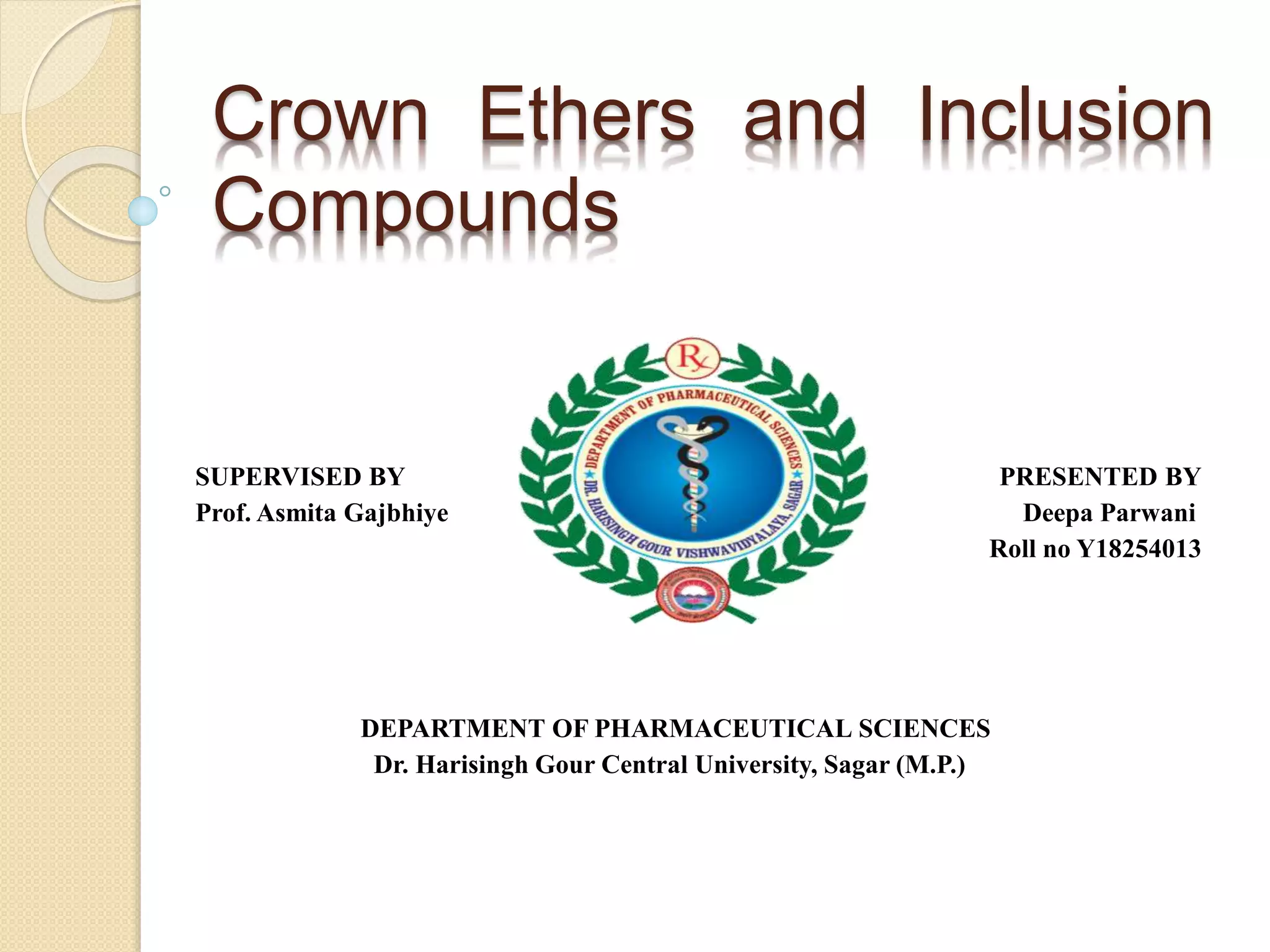 Crown ethers and inclusion compounds | PPTX | Chemistry | Science