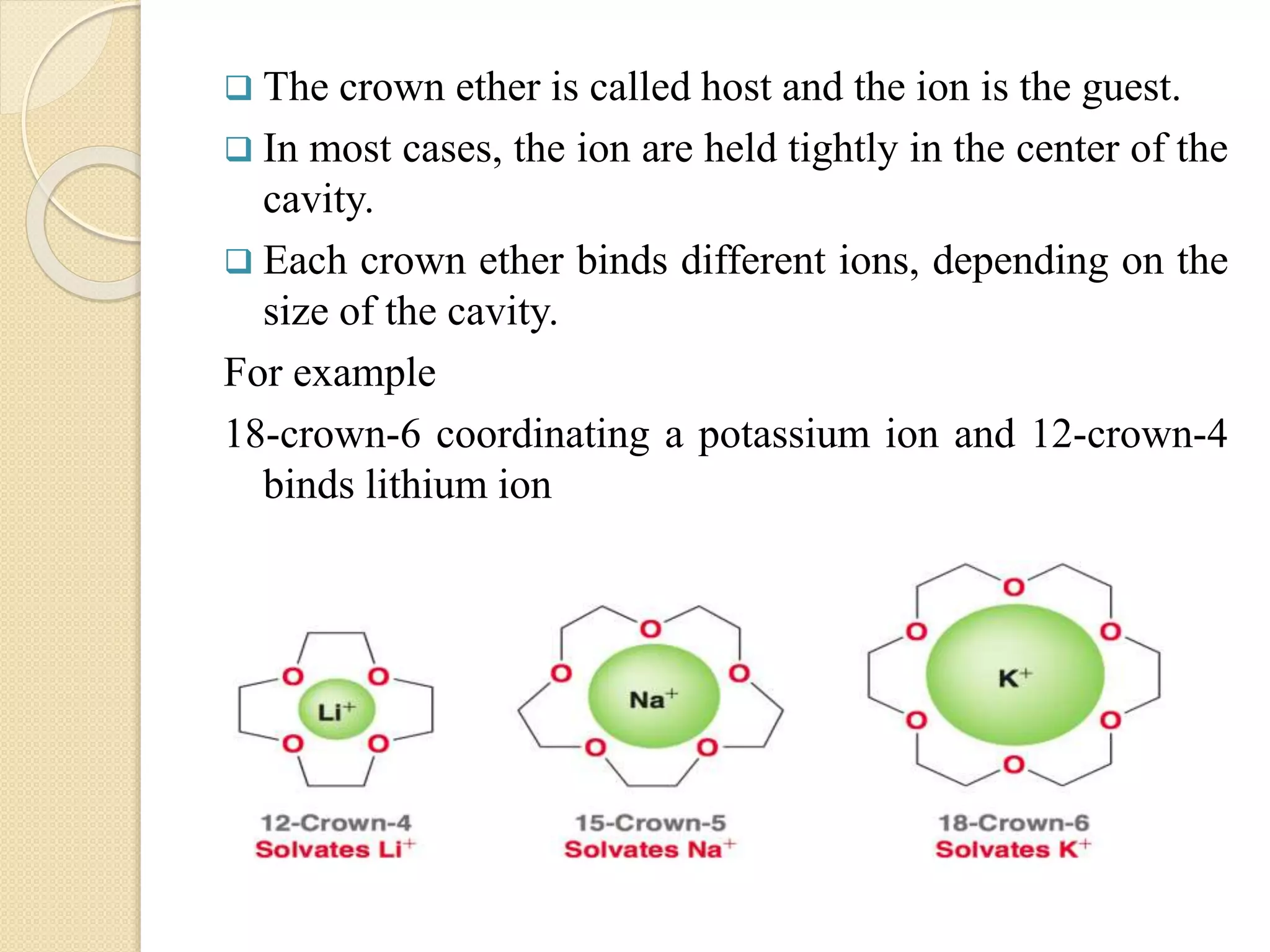 Crown ethers and inclusion compounds | PPTX | Chemistry | Science