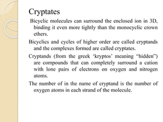 Crown ethers and inclusion compounds | PPTX | Chemistry | Science