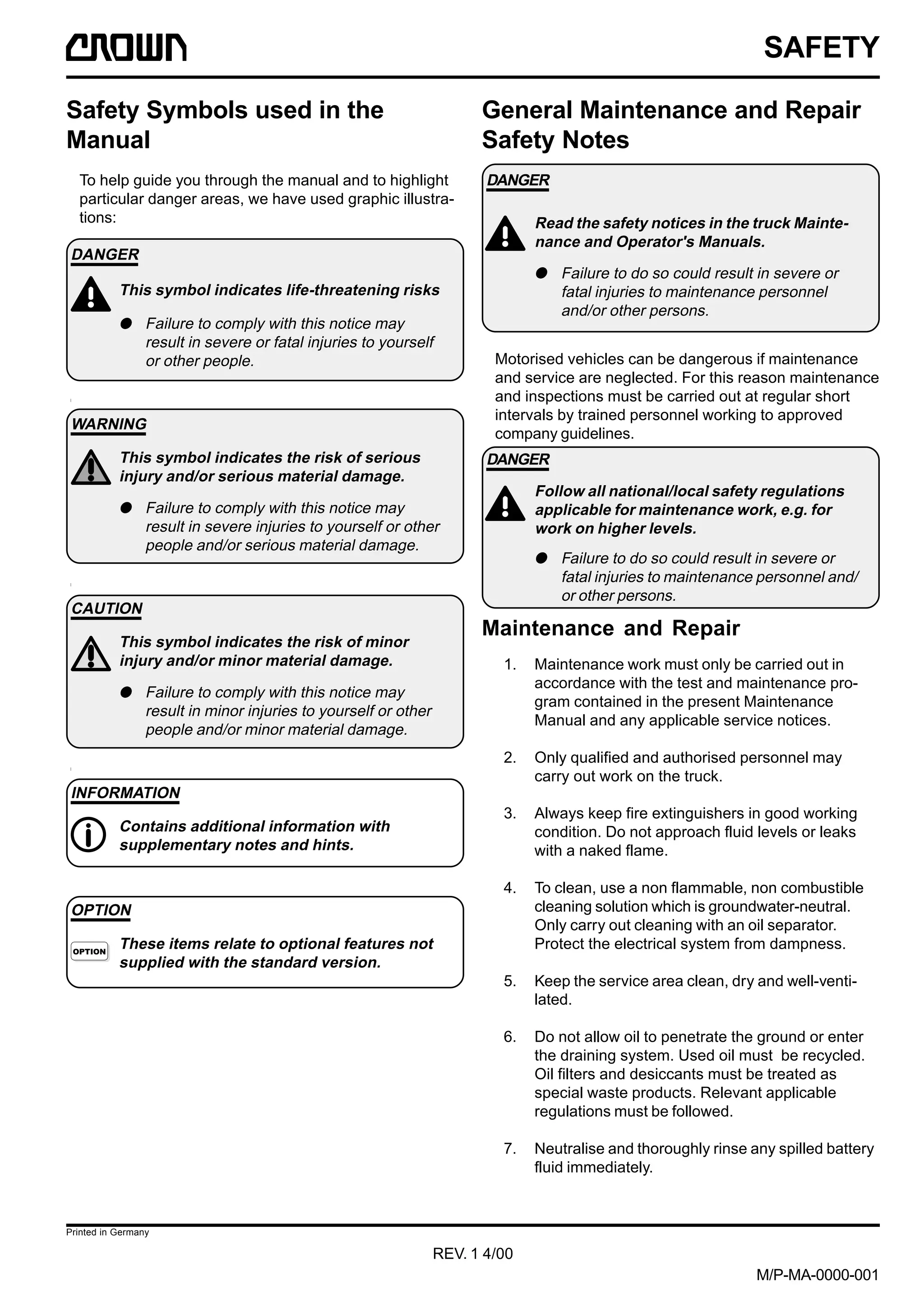 Crown GPC2000 Series Lift Truck Parts Catalogue Manual.pdf