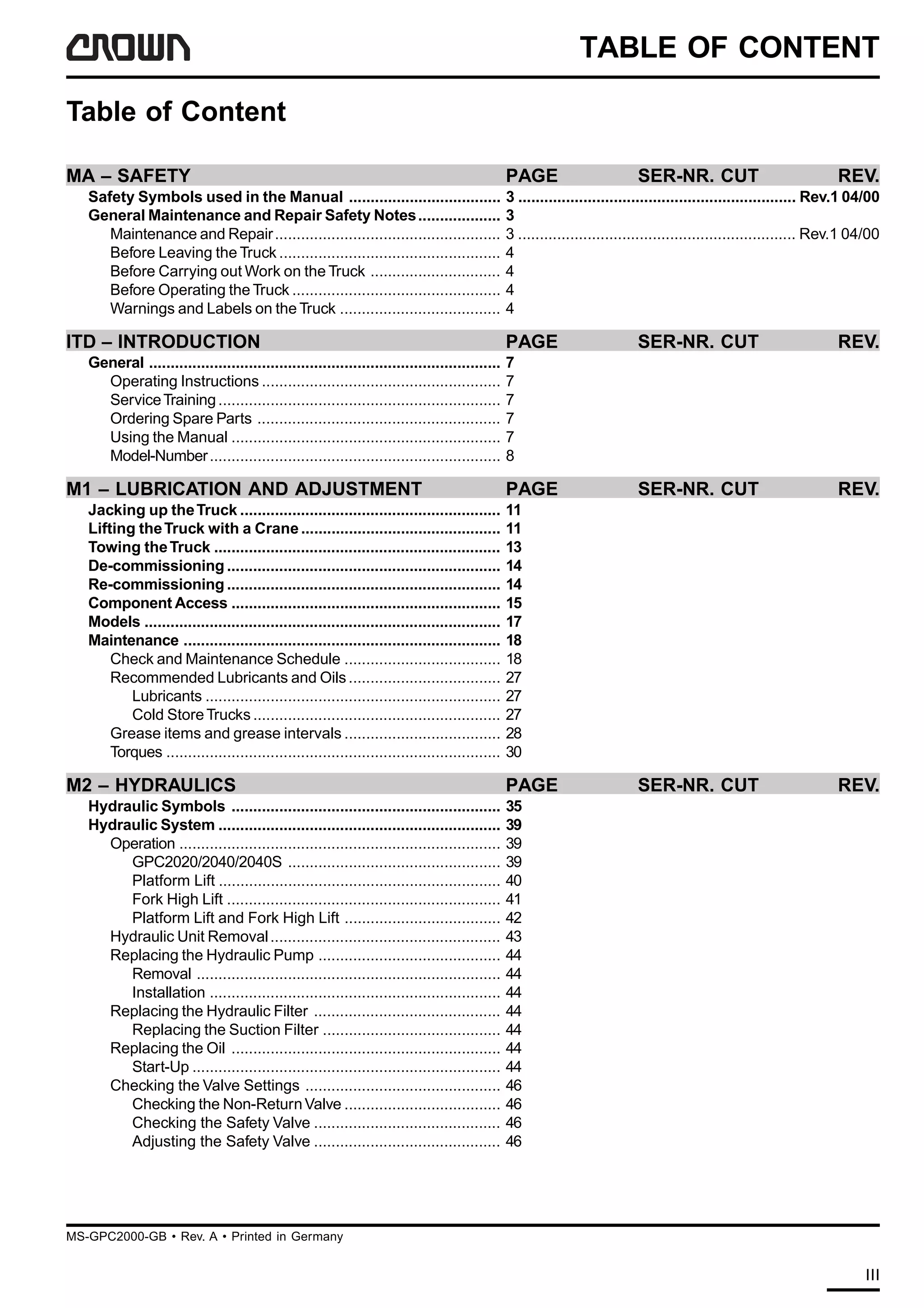 Crown gpc2020 lift truck service repair manual | PDF