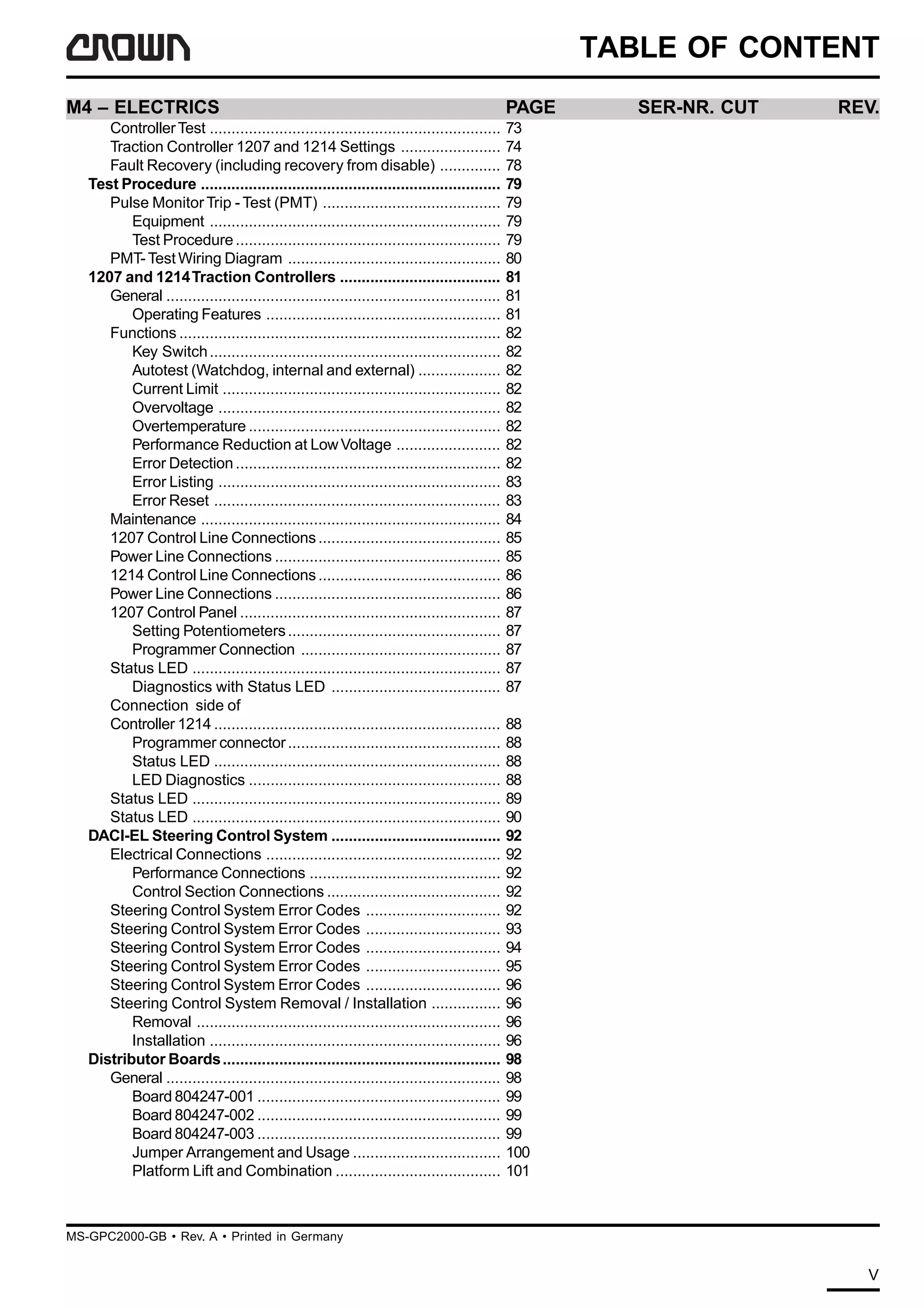 Crown gpc2020 lift truck service repair manual | PDF