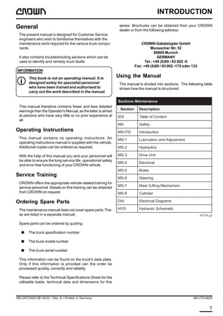 Crown gpc2020 lift truck service repair manual | PDF