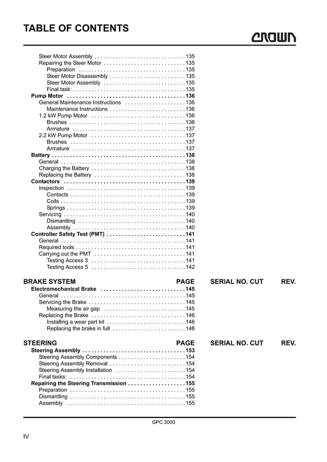 Crown gpc3020 lift truck service repair manual | PDF