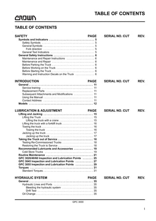 Crown gpc3040 lift truck service repair manual | PDF