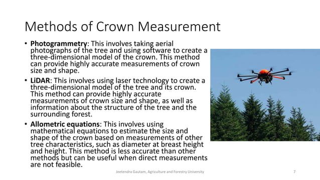 Crown Measurement and Leaf Area Index.pptx | Woodworking | Arts and Crafts