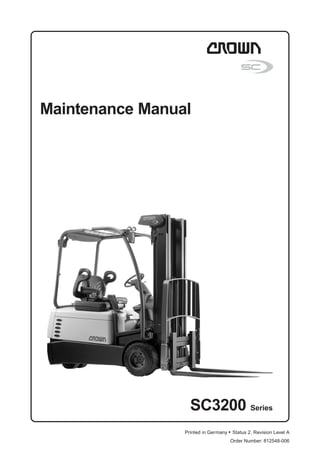 Crown sc3200 series forklift service repair manual | PDF