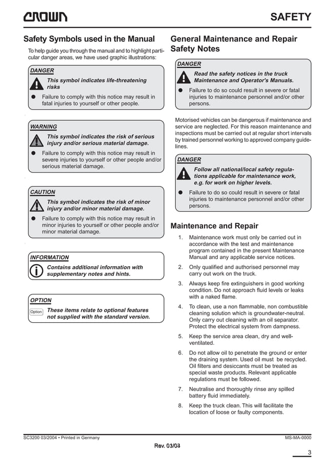 Crown sc3200 series forklift service repair manual | PDF