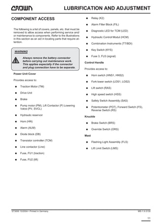 Crown st3000 series forklift service repair manual | PDF